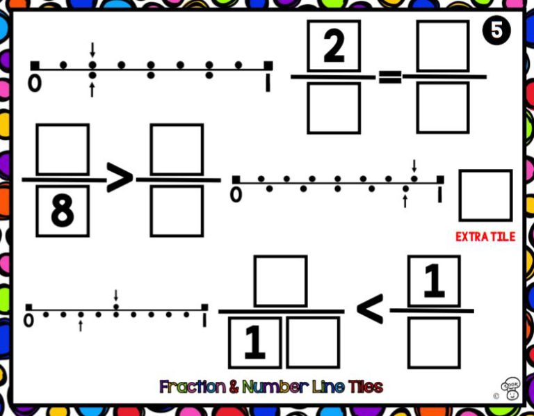 FRACTION & NUMBER LINE TILES - Marcy Cook Math
