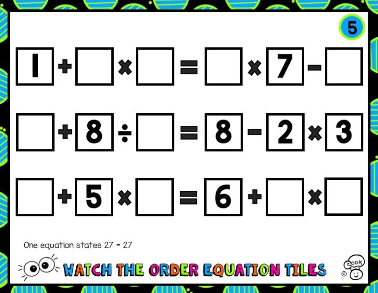 WATCH THE ORDER EQUATION TILES DIGITAL - Marcy Cook Math